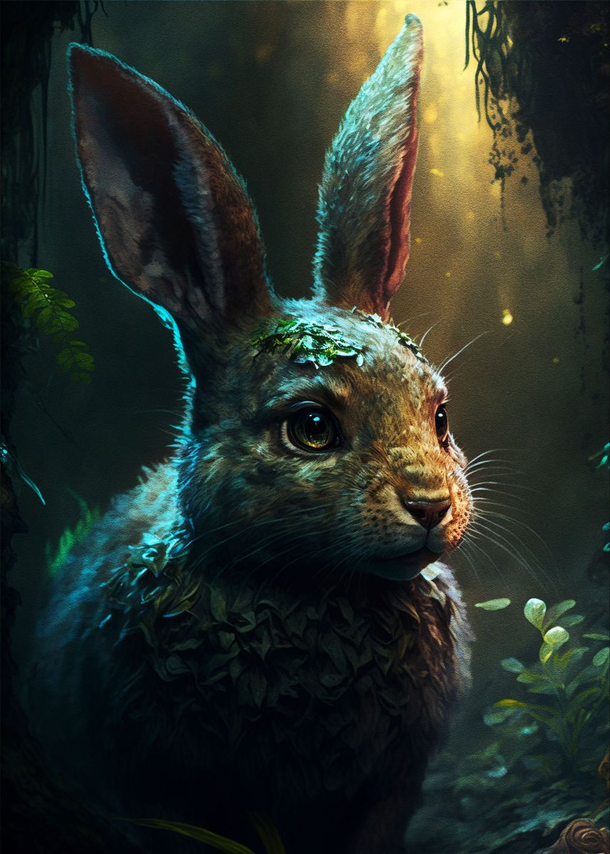'Mythical Forest Rabbit' Poster, picture, metal print, paint by Fachrul ...