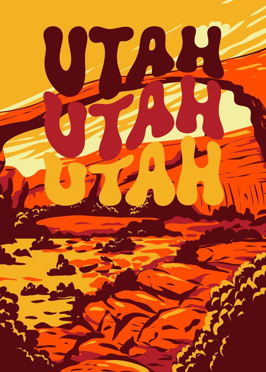 'Utah Travel Art landscape' Poster, picture, metal print, paint by ...