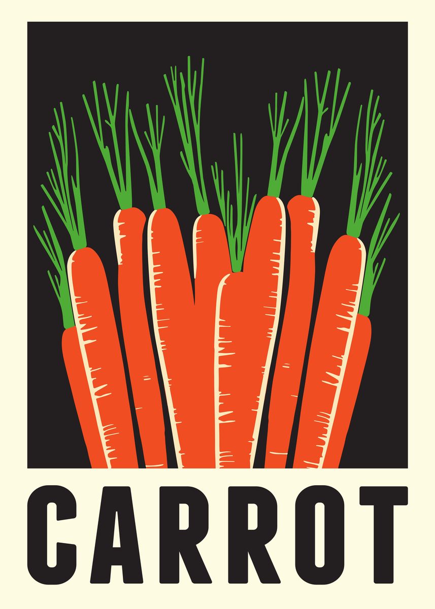 'Minimal Carrot Poster' Poster by BluePinkPanther | Displate