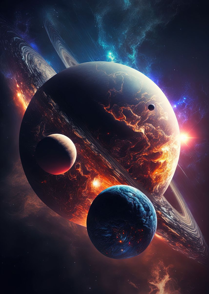 'Colors of Space Planet' Poster, picture, metal print, paint by Enzaro ...