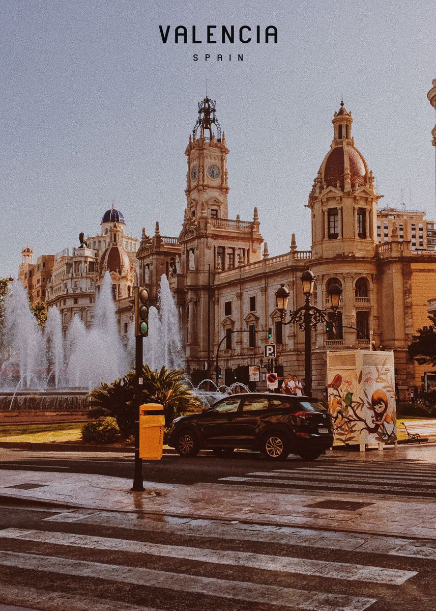 'Valencia ' Poster, picture, metal print, paint by Famous City | Displate
