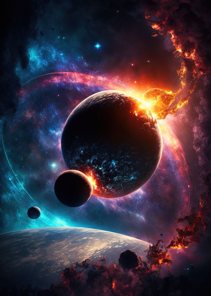 'Colors of Space Planet' Poster, picture, metal print, paint by Enzaro ...