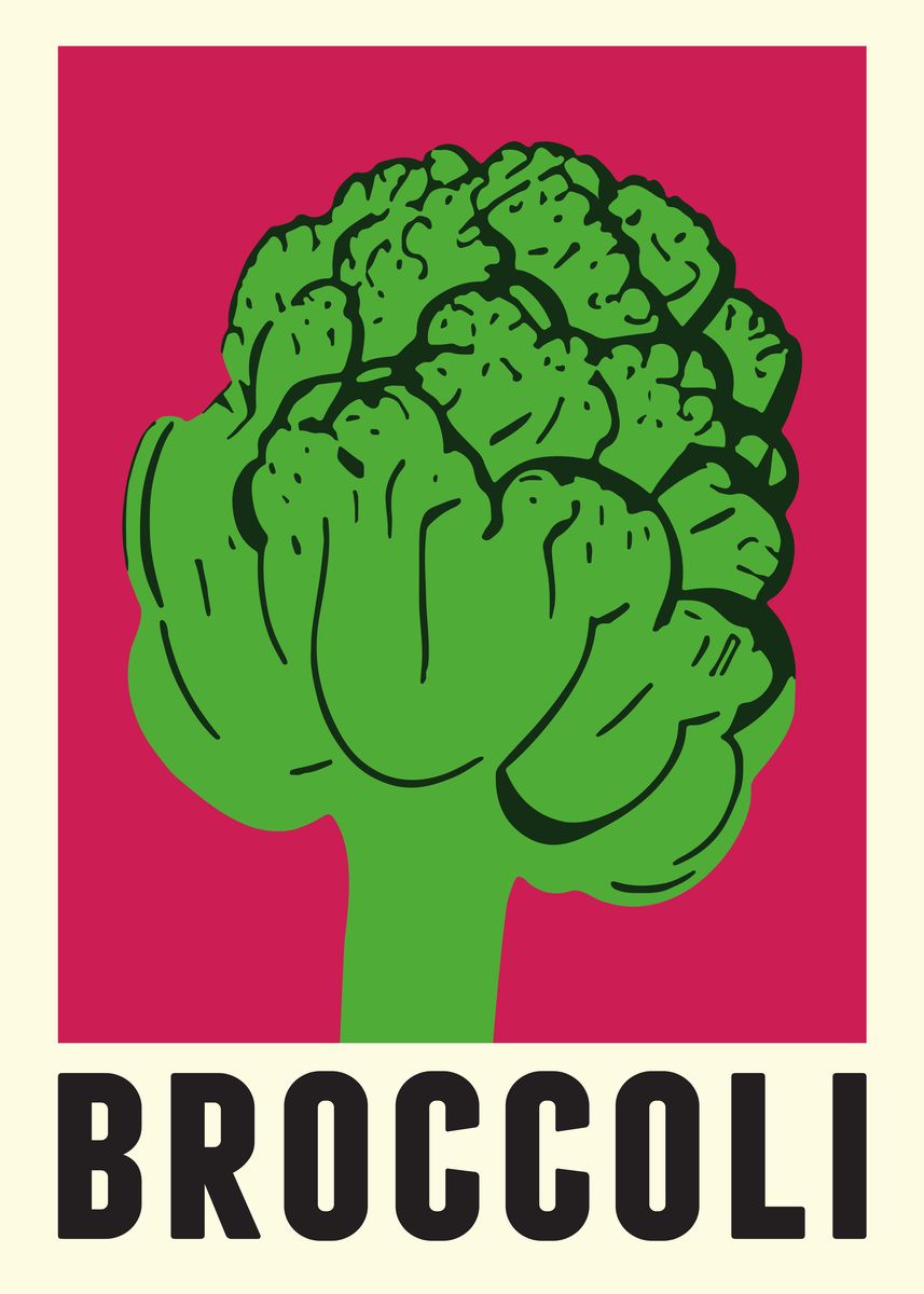 'Minimal Broccoli Poster' Poster, picture, metal print, paint by ...
