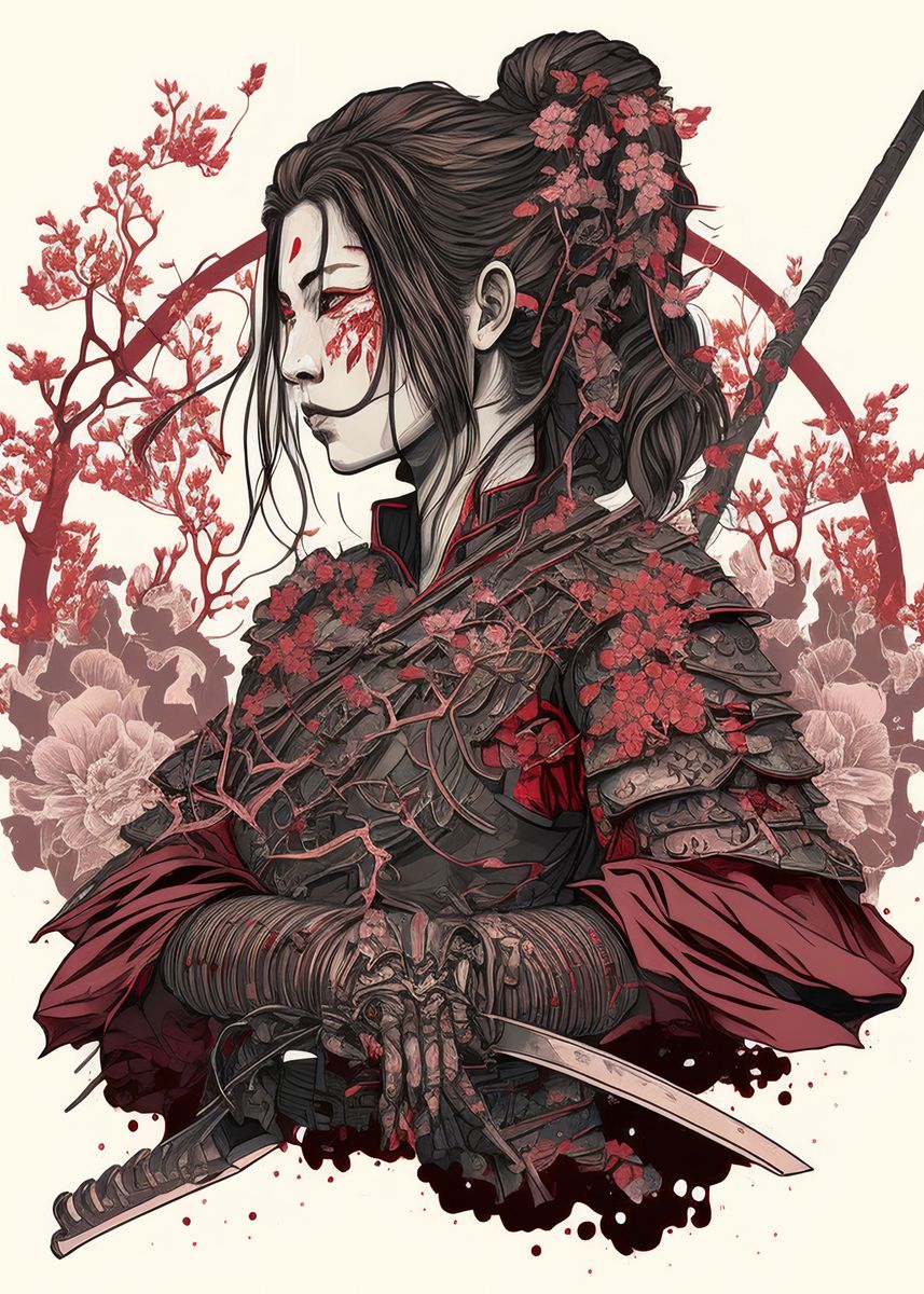 'Geisha Samurai' Poster, picture, metal print, paint by Graphic ...