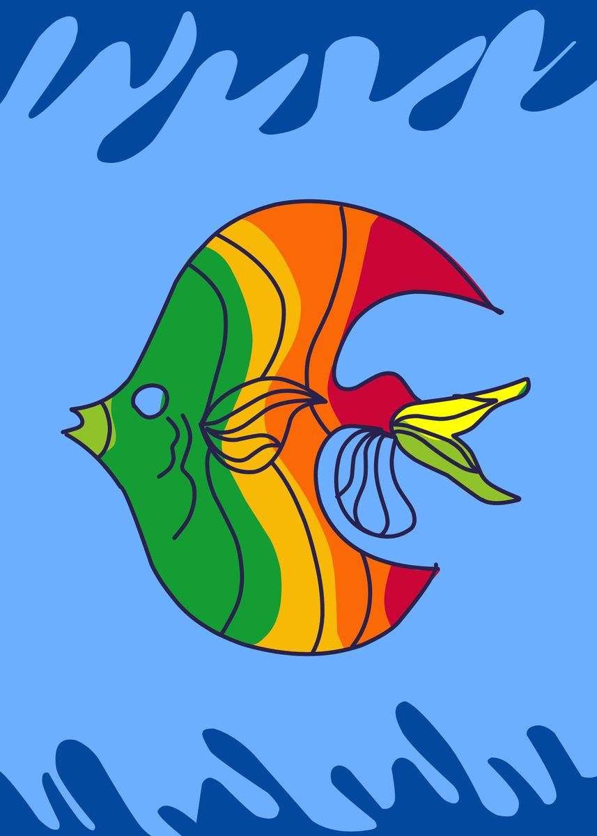 'fish art unique' Poster, picture, metal print, paint by Mshel Tyan ...