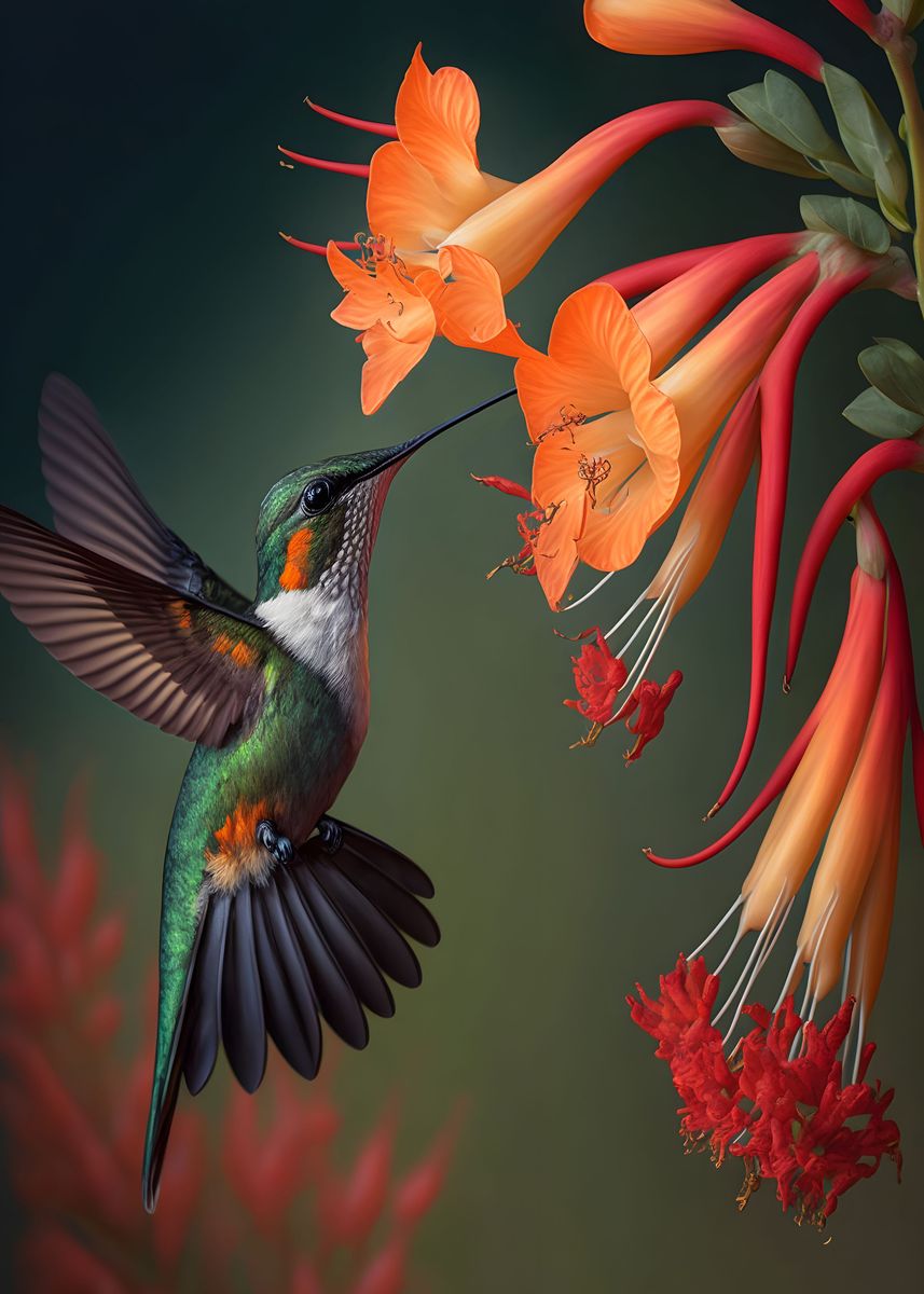 'Hummingbird' Poster, picture, metal print, paint by David Godbehere ...