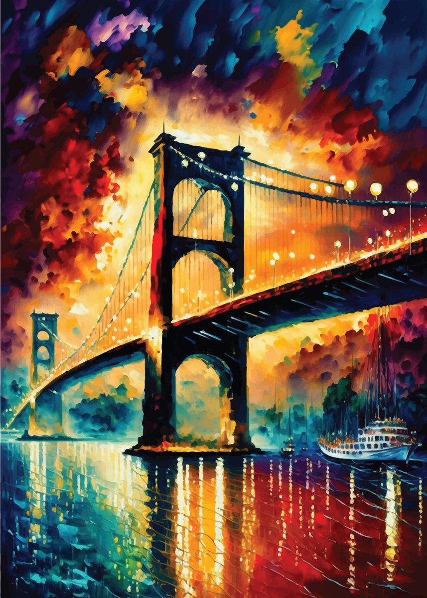 'Bosphorus Bridge Istanbul' Poster, picture, metal print, paint by ...