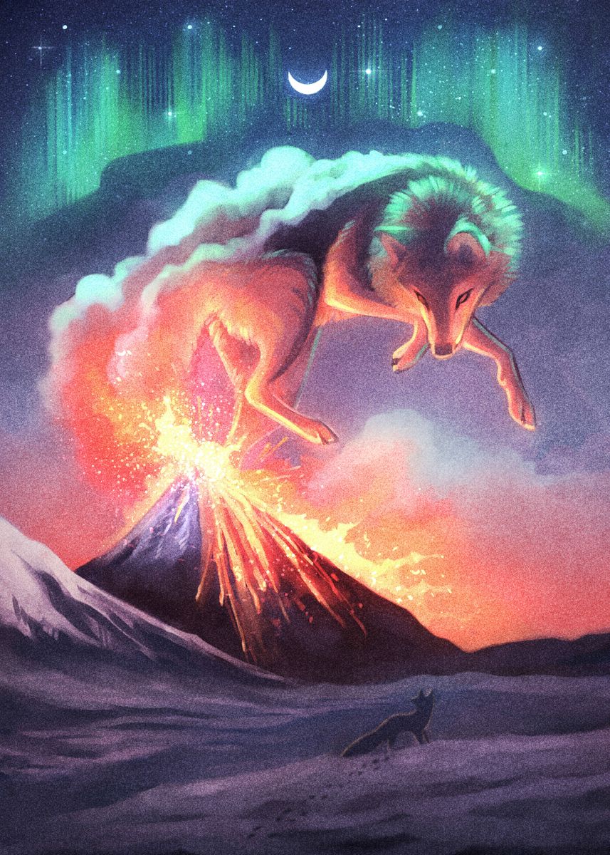 'Lava ghost' Poster, picture, metal print, paint by Martith | Displate