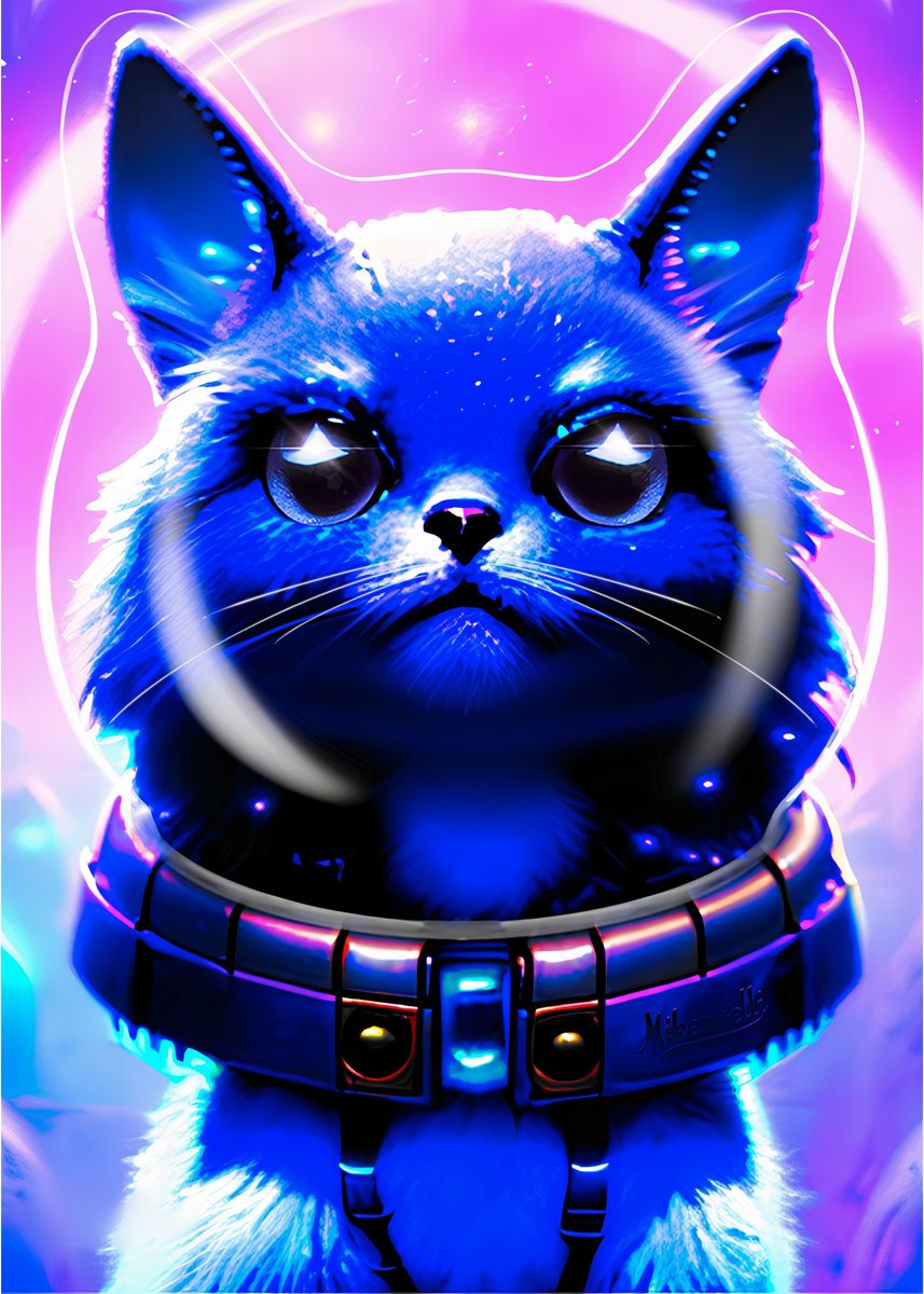 'Space cat' Poster, picture, metal print, paint by Official Brand ...