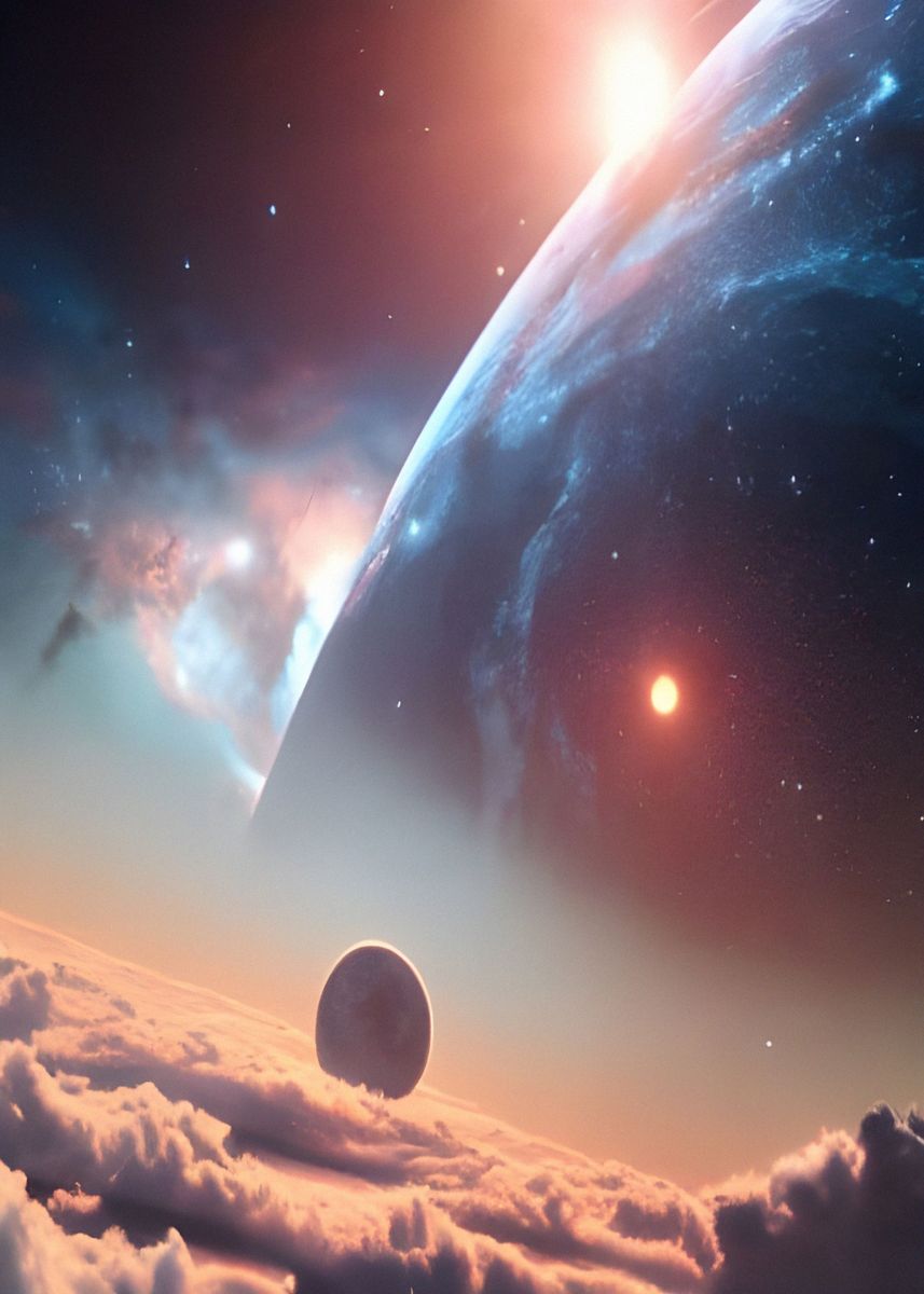 'Planet above the Clouds' Poster, picture, metal print, paint by Martin ...