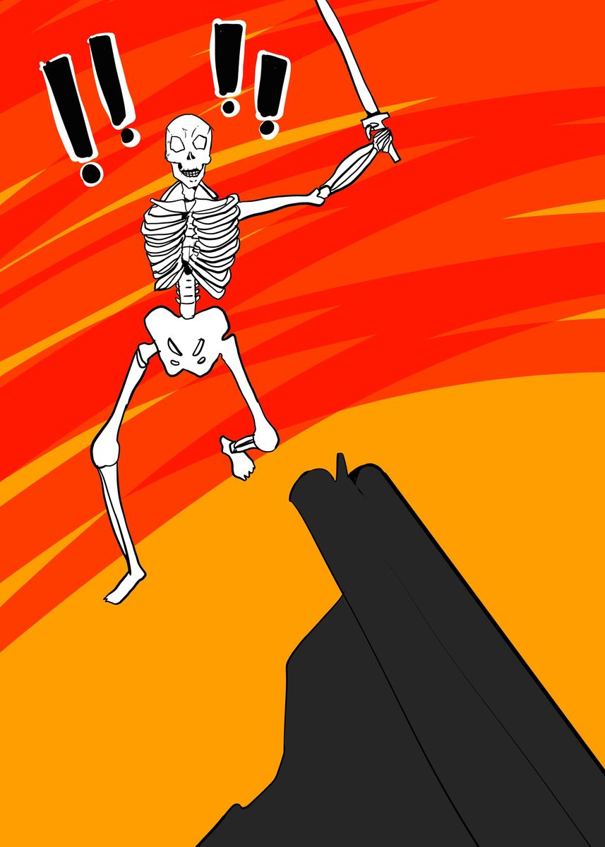 'angry skeleton' Poster, picture, metal print, paint by hafis ...