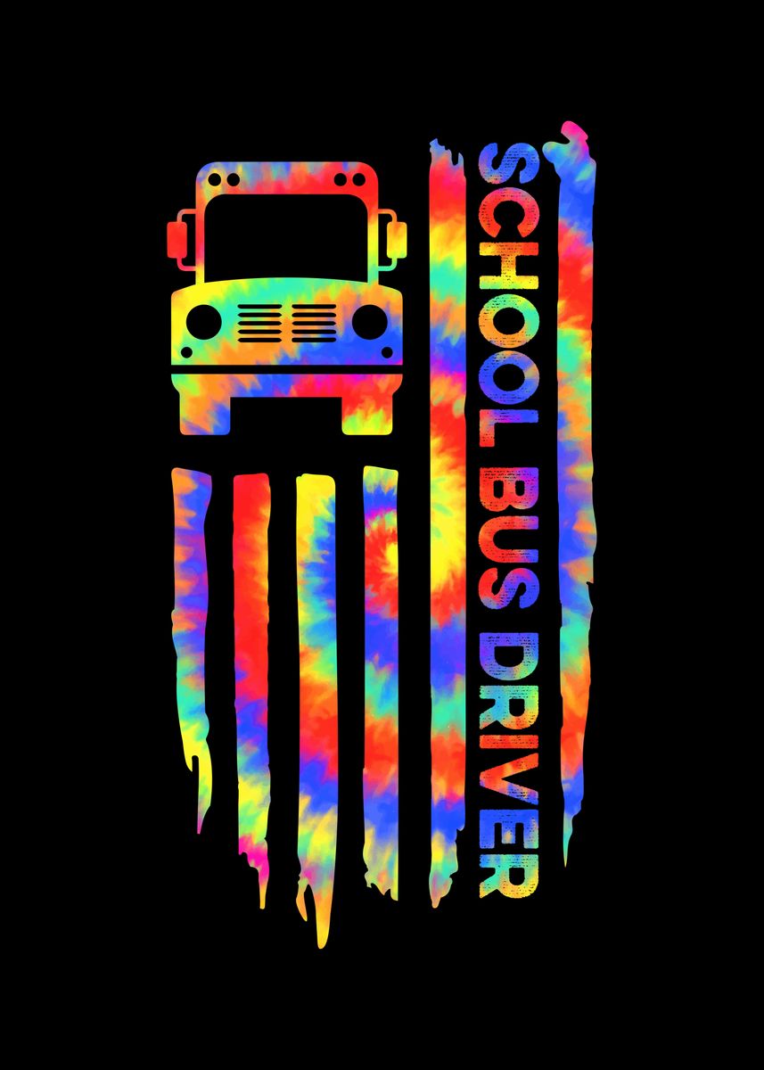 'School Bus Driver Usa' Poster, picture, metal print, paint by ...