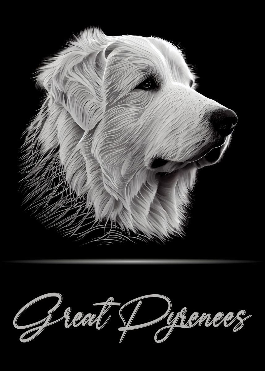 'Great Pyrenees' Poster, picture, metal print, paint by Artistic ...