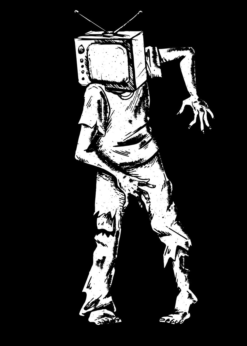 'Mainstream TV Zombie' Poster, picture, metal print, paint by Chris ...