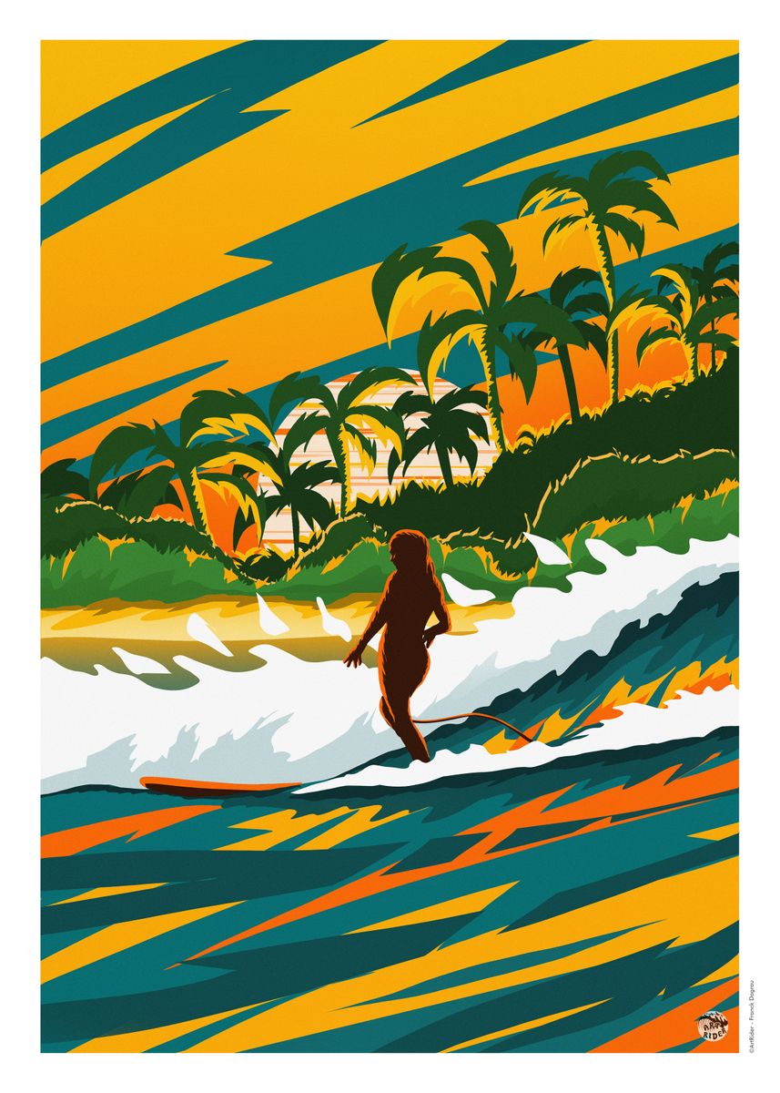 'Surf longboard' Poster, picture, metal print, paint by Franck Dagrau ...