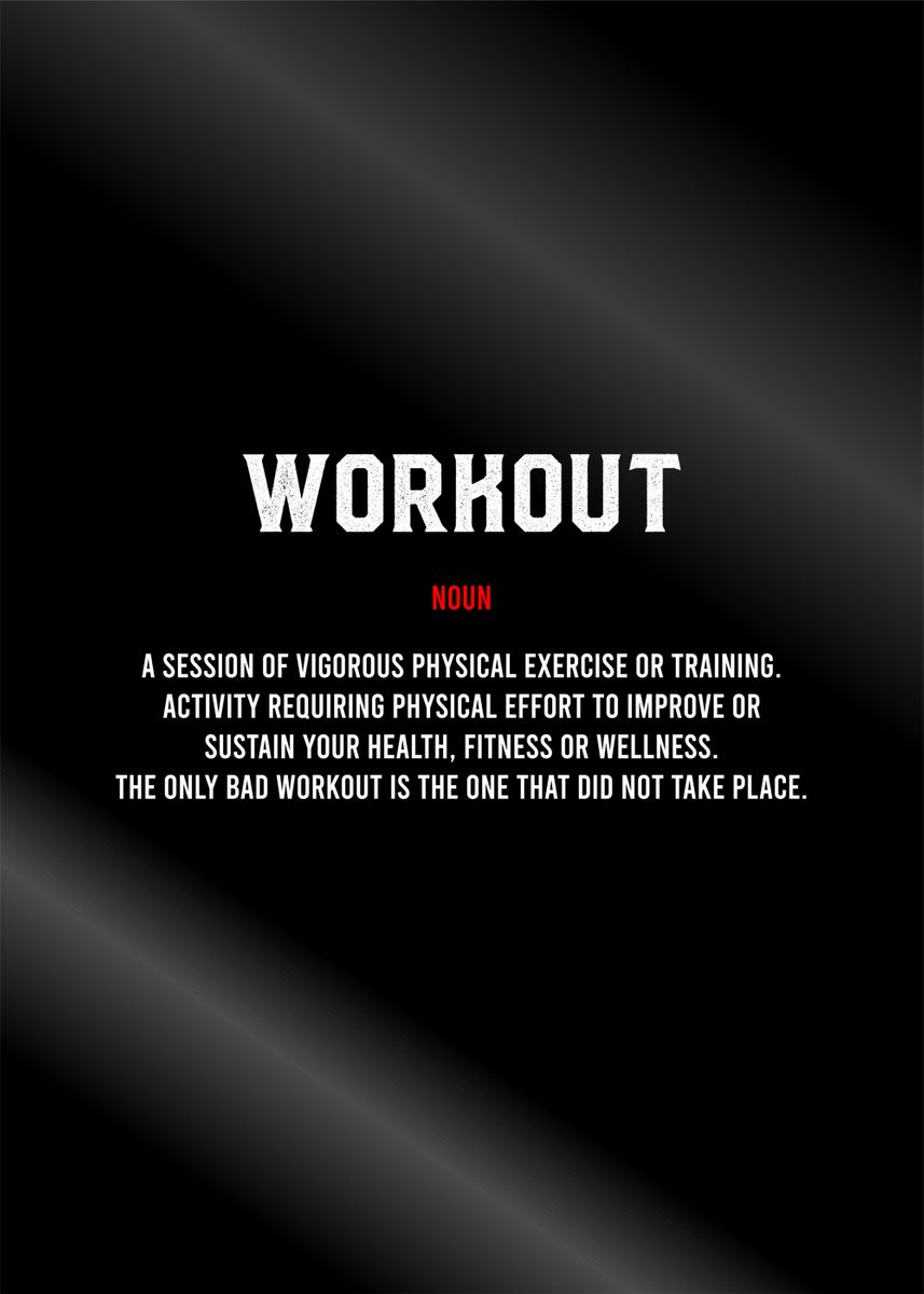 'workout definition poster' Poster, picture, metal print, paint by ...