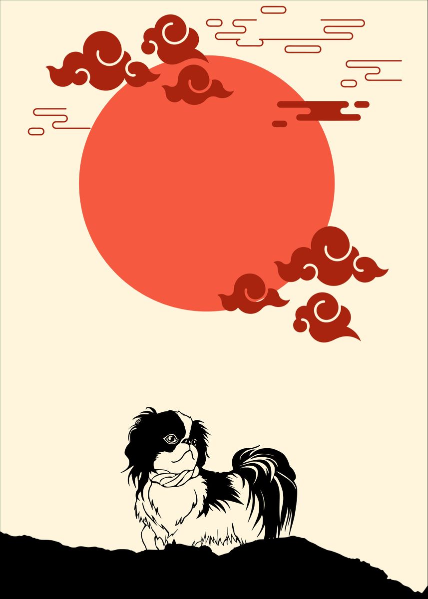 'Japanese Animal Dog' Poster, picture, metal print, paint by Trending ...