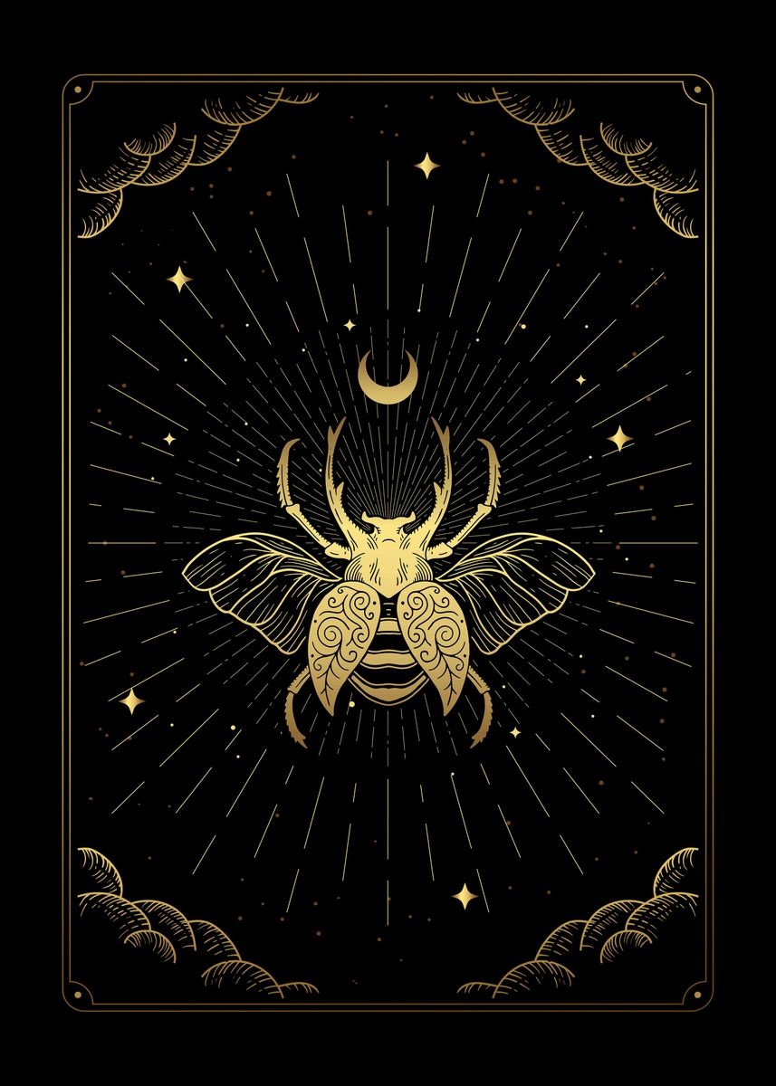 'Tarot the moon scarab' Poster, picture, metal print, paint by Michael ...