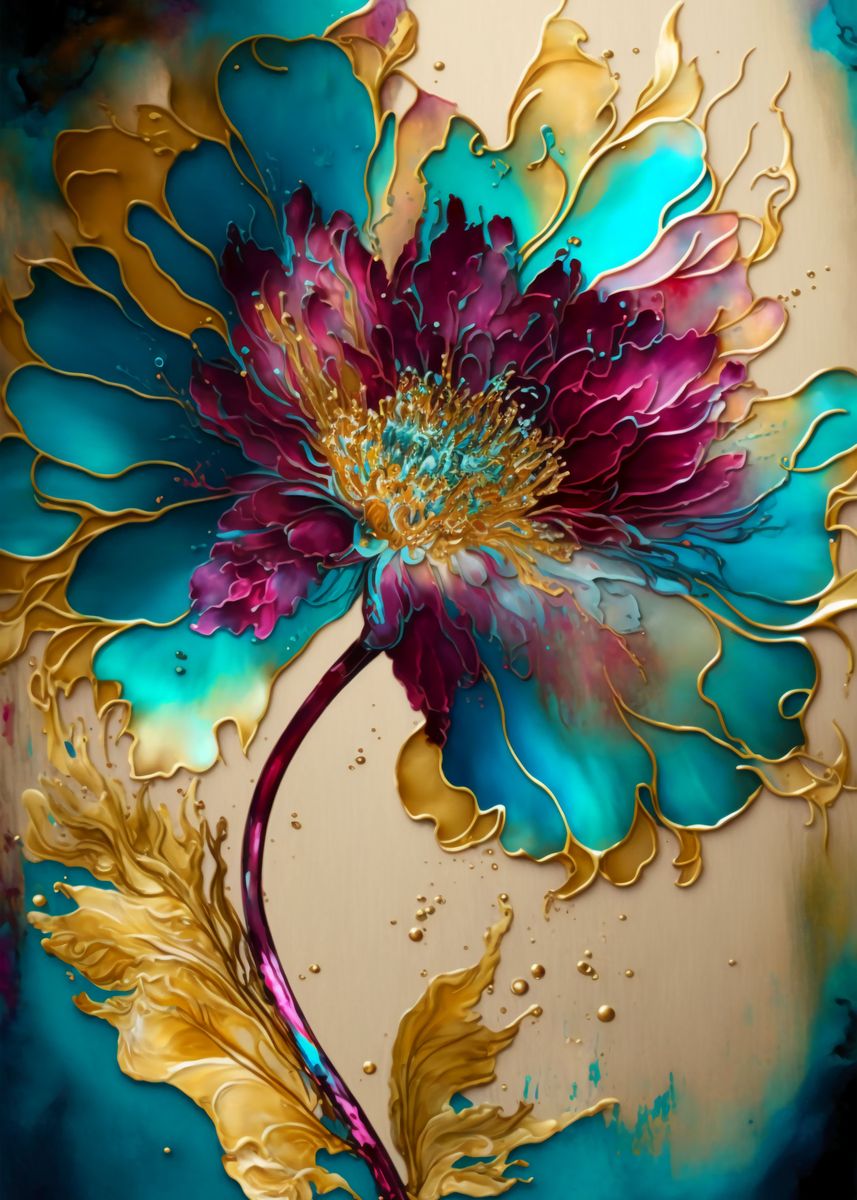 'Abstract Flower ' Poster, picture, metal print, paint by Mr Relative ...