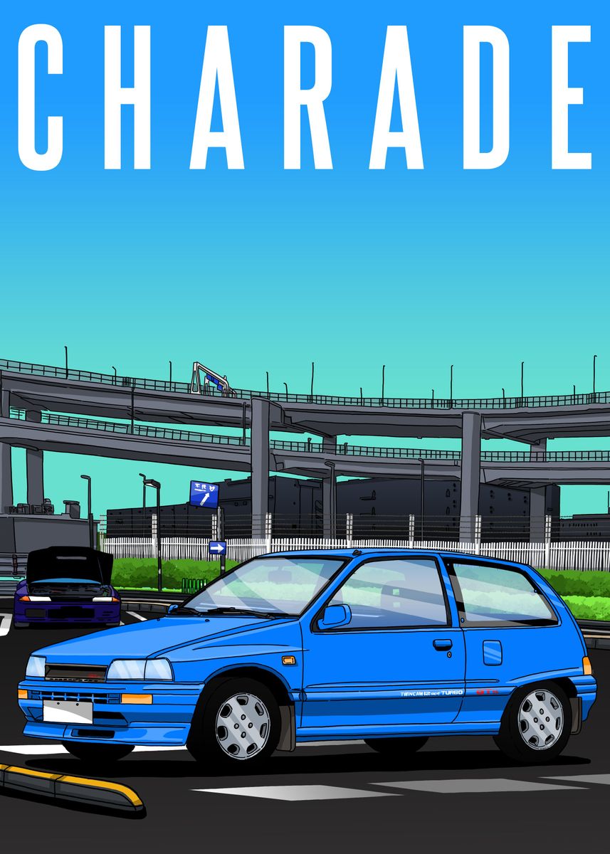 'Daihatsu Charade' Poster, picture, metal print, paint by ND Fat | Displate