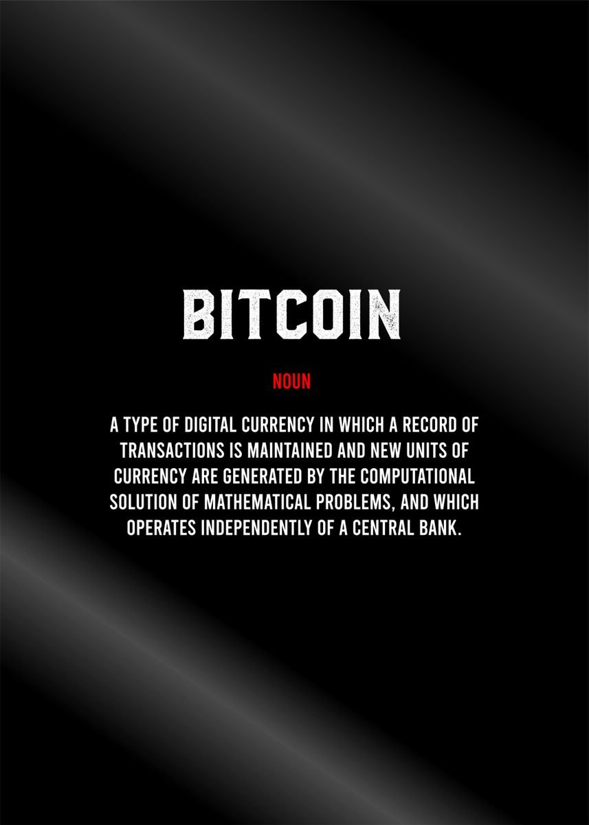 'bitcoin definition poster' Poster by Bestselling Displate Poster ...