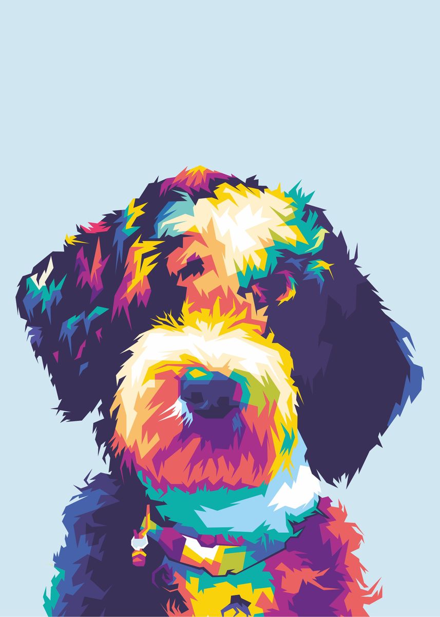 'Cute Puppy Dog Popart' Poster, picture, metal print, paint by Rizky ...