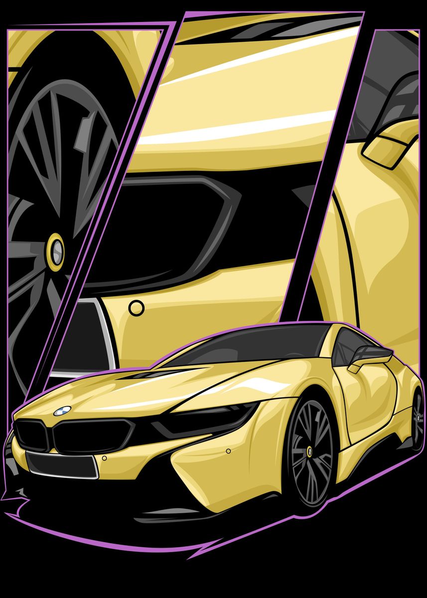 'abstract super cars' Poster, picture, metal print, paint by Asran ...