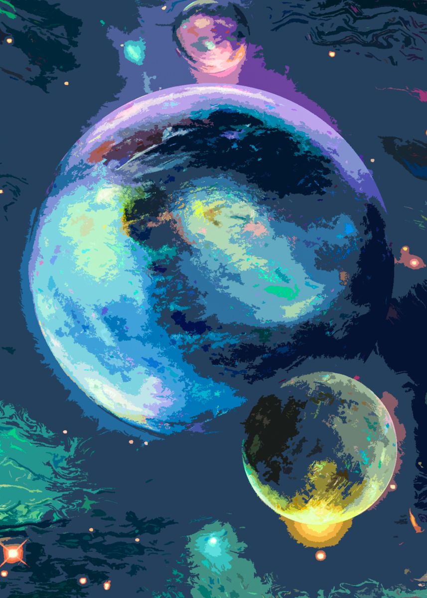 'Universe Space Abstract' Poster, picture, metal print, paint by Maltos ...