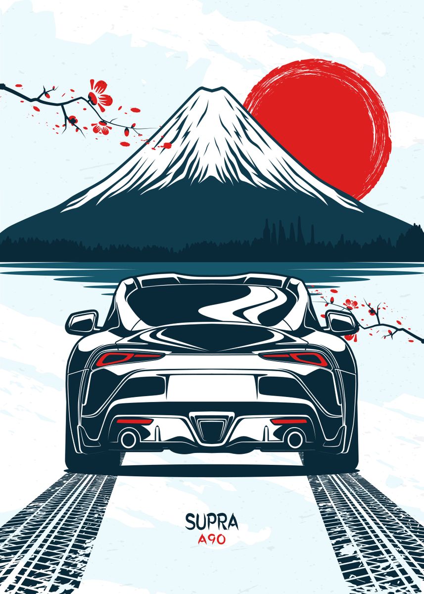 'Supra A90' Poster, picture, metal print, paint by Faissal Thomas ...