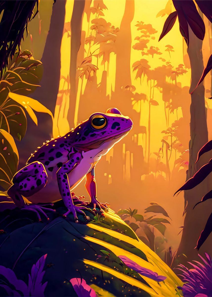 'Froggo' Poster, picture, metal print, paint by Brian Nielsen | Displate