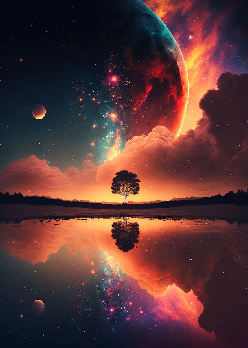 'Dreamy Surreal Sunset' Poster, picture, metal print, paint by ...