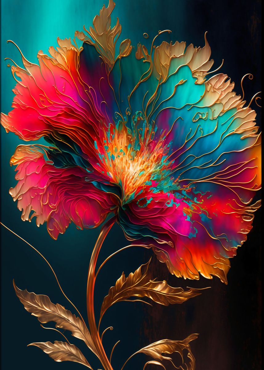 'Abstract Flower' Poster, picture, metal print, paint by Mr Relative ...