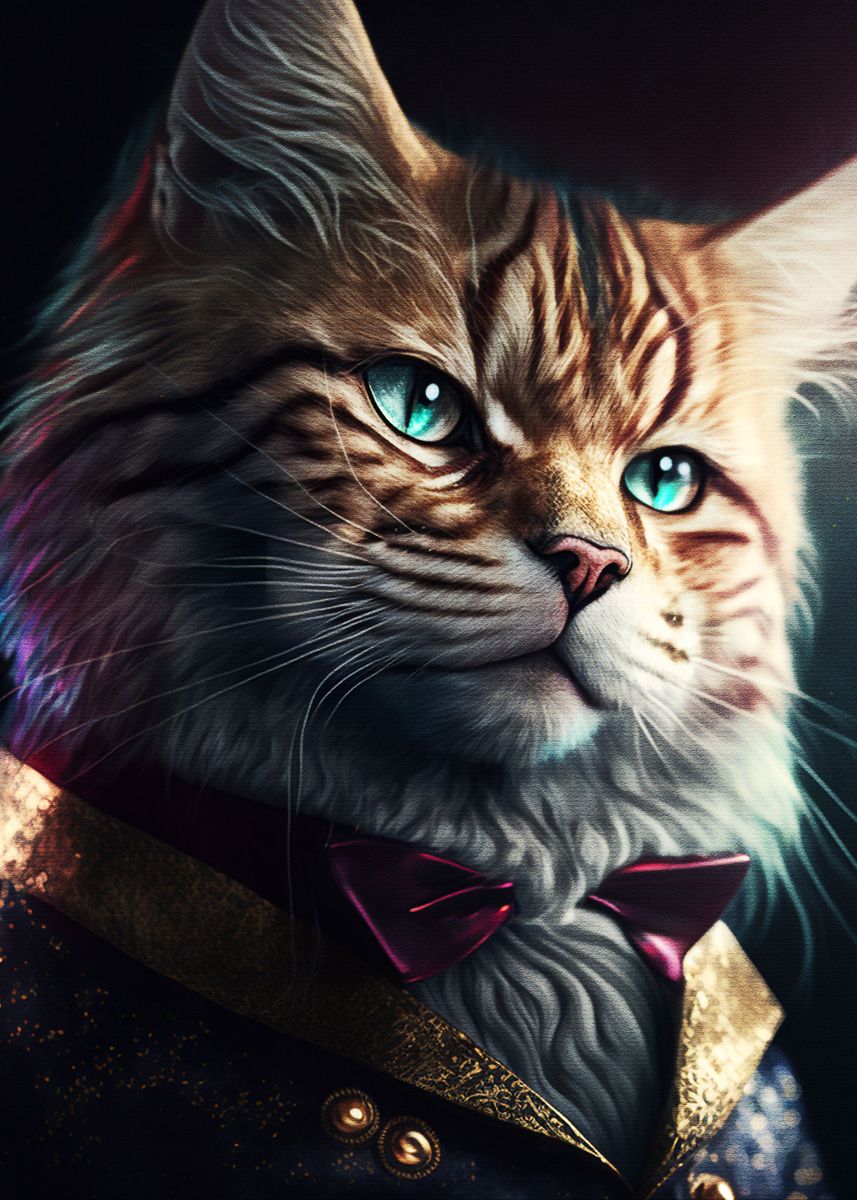 'Portrait Cat Style' Poster, picture, metal print, paint by Muh Asdar ...