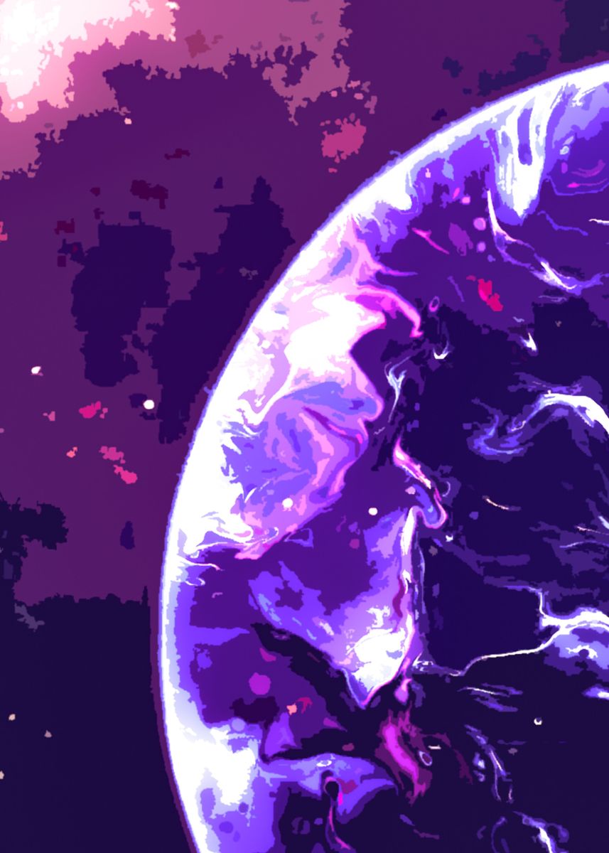 'Purple Space' Poster, picture, metal print, paint by Maltos | Displate