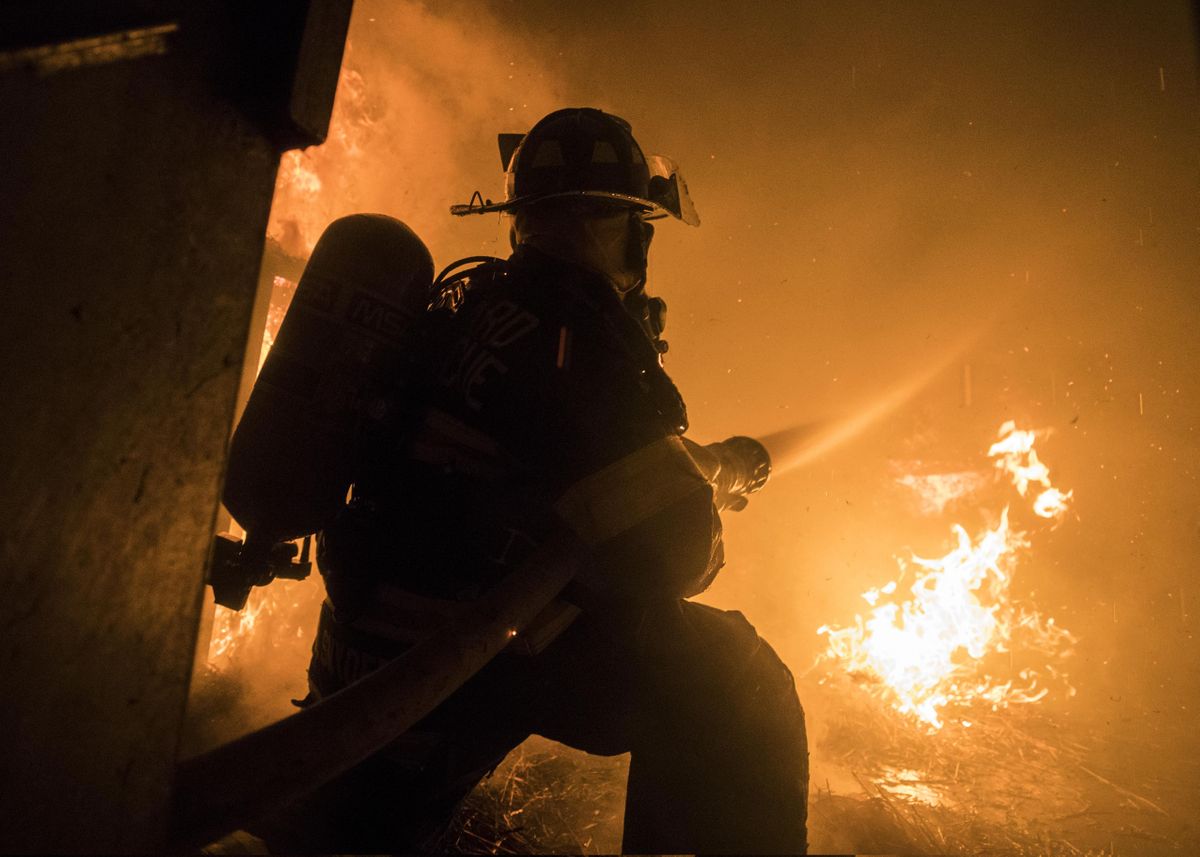 'Fireman hero' Poster by Stephen Bredenkamp | Displate