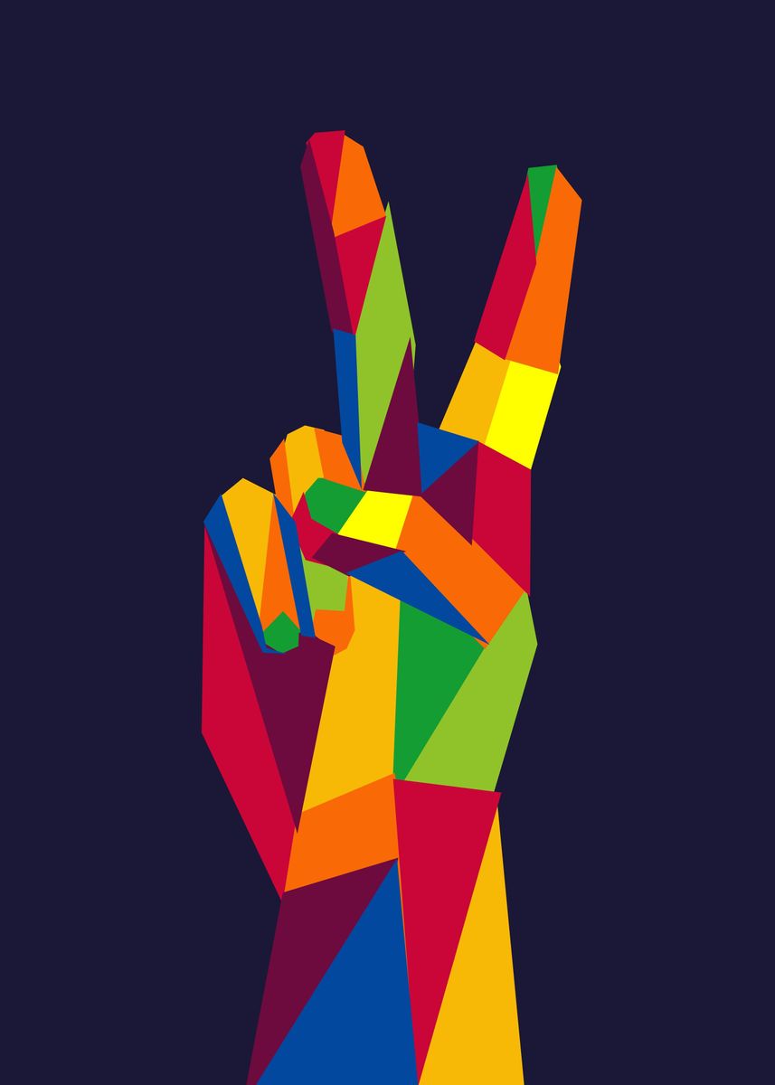 'two finger salute' Poster, picture, metal print, paint by Mshel Tyan ...