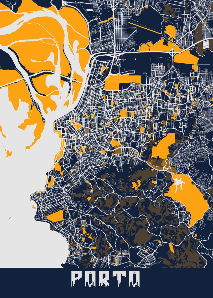 'Porto Map' Poster, picture, metal print, paint by Mccyle Khan | Displate