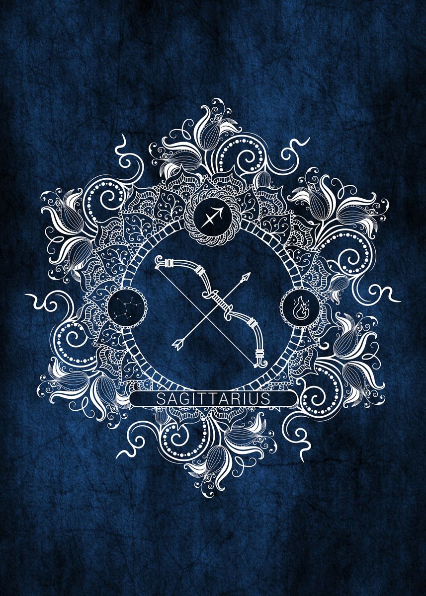 'Zodiac Ice Sagittarius' Poster, picture, metal print, paint by ...