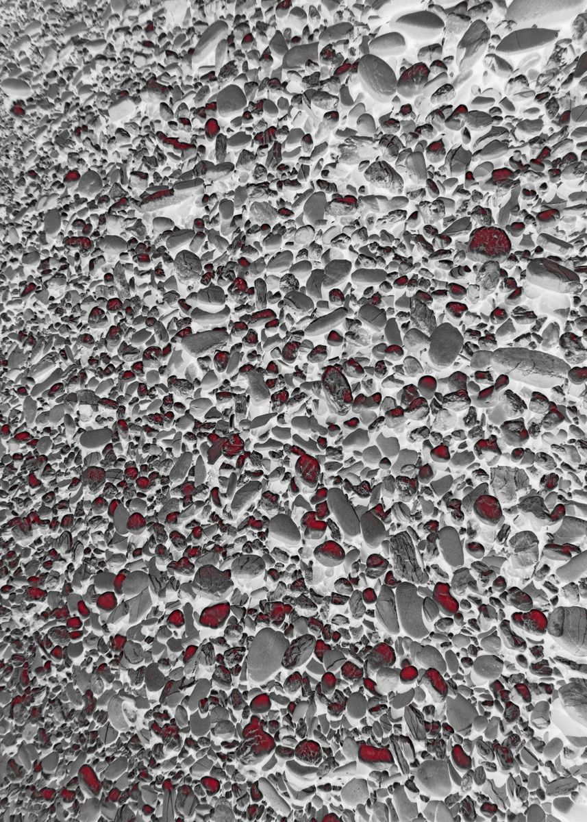 'Ruby pebbles' Poster, picture, metal print, paint by Diji Bob | Displate