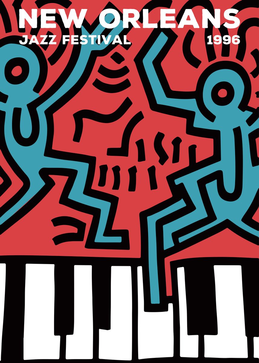 'New Orleans Jazz Festival' Poster, picture, metal print, paint by BluePinkPanther | Displate