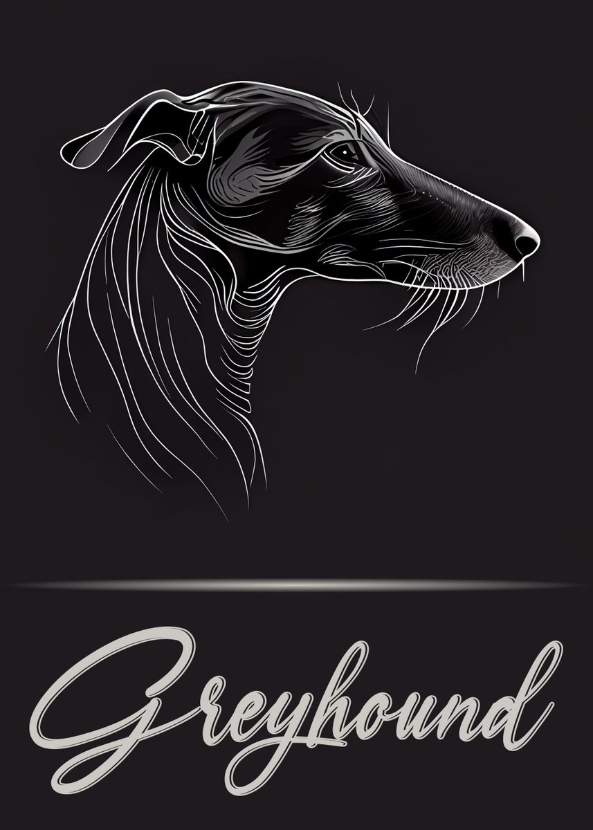 'Greyhound Portrait' Poster by Artistic Paradigms | Displate