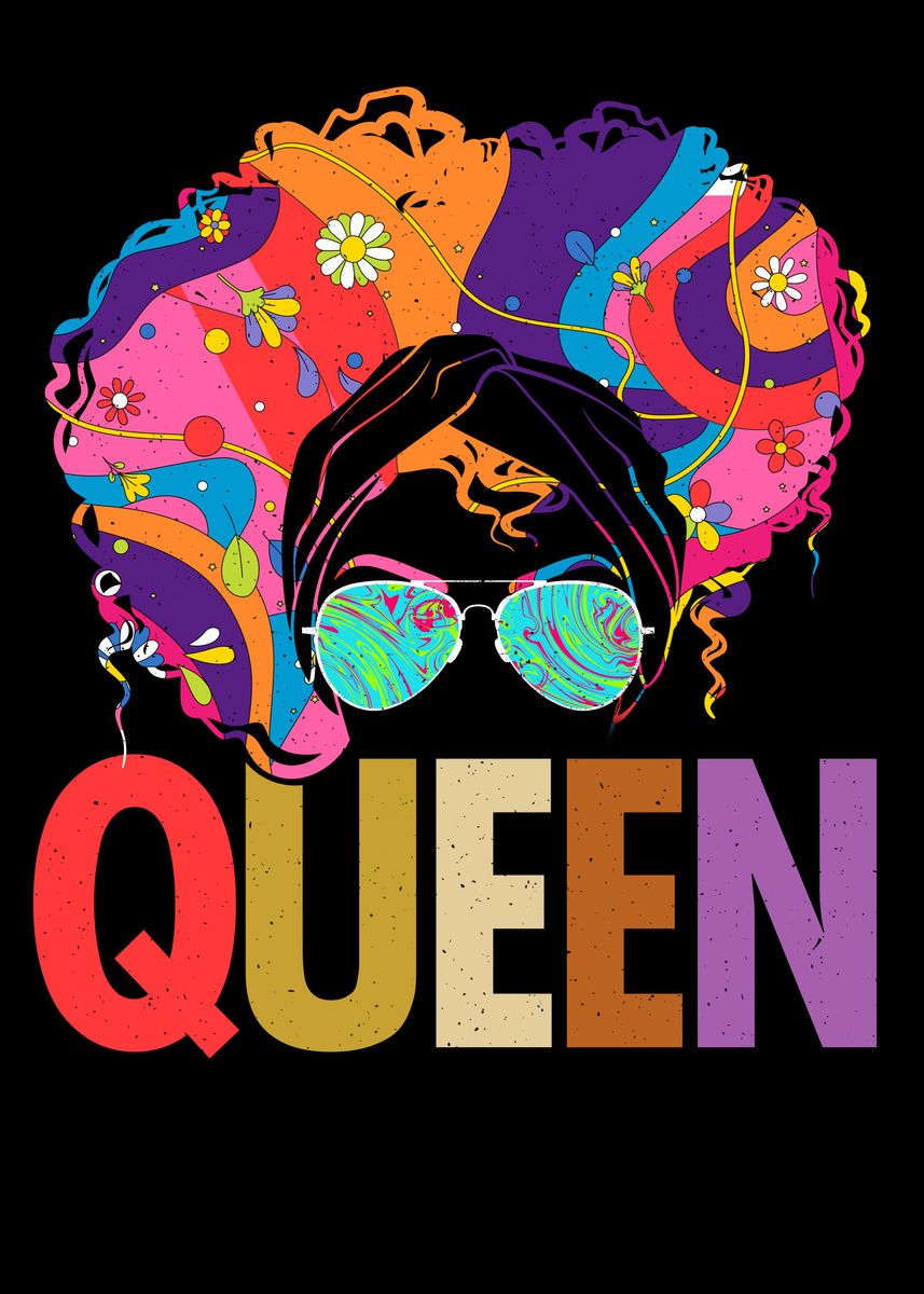 'Afro Pride Queen' Poster, picture, metal print, paint by Chris Feil ...