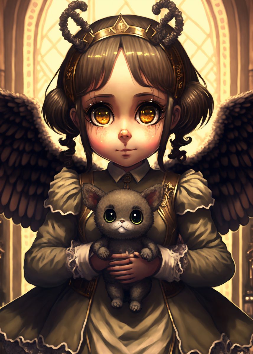'Manga angel' Poster, picture, metal print, paint by GRAPHICMYSTICAL ...