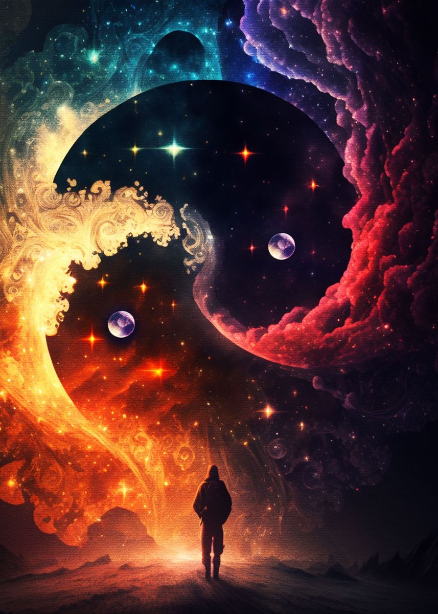 'Yan Yin Sky in Space' Poster, picture, metal print, paint by Coffee ...