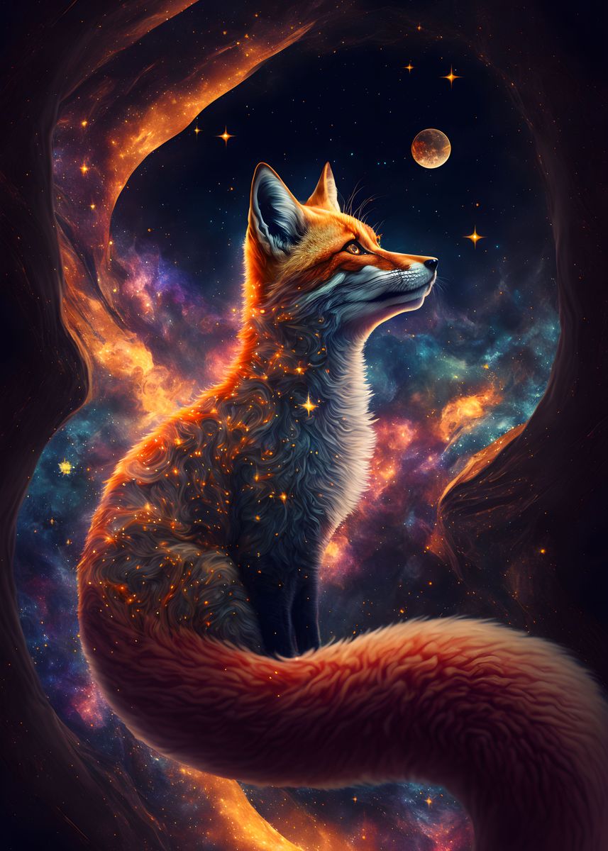 'Fantastic Fox Dragon' Poster, picture, metal print, paint by Marcelo ...