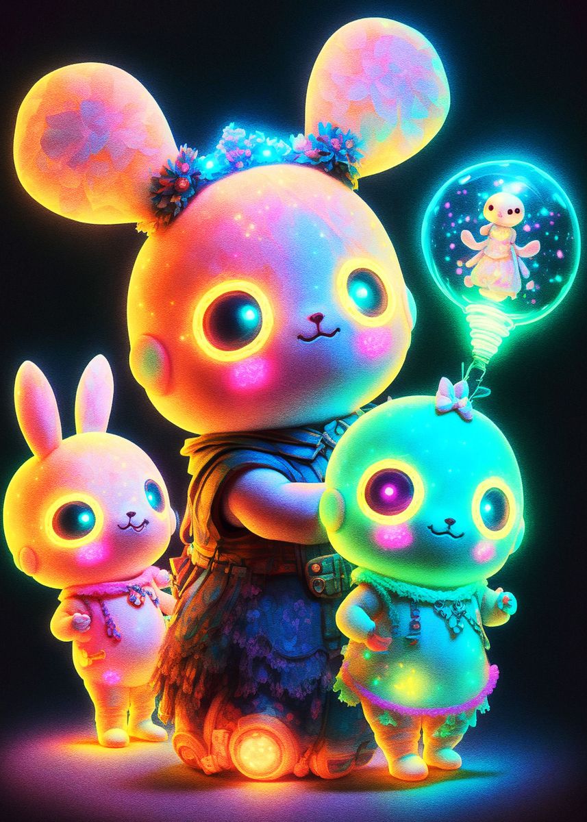 'Neon Toy' Poster, picture, metal print, paint by Muh Asdar | Displate