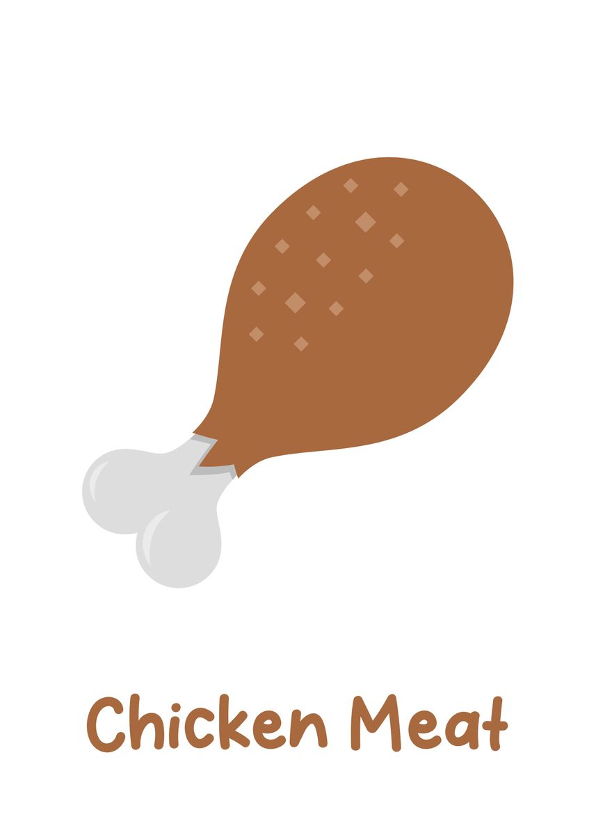 'chicken Meat ' Poster, picture, metal print, paint by Lunzii Art ...