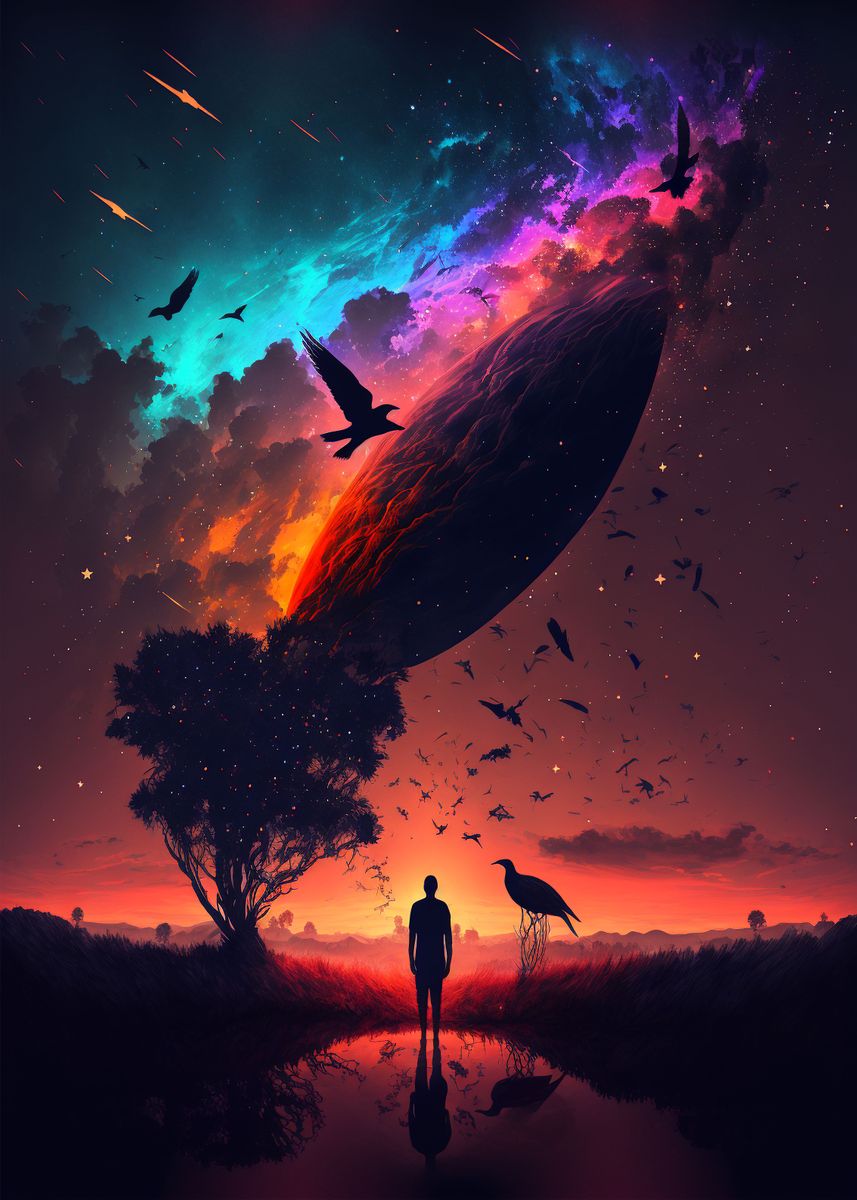 'Dreamy Surreal Sunset' Poster, picture, metal print, paint by ...