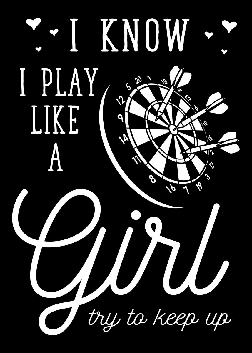 'Darts Girl Cute' Poster, picture, metal print, paint by ...