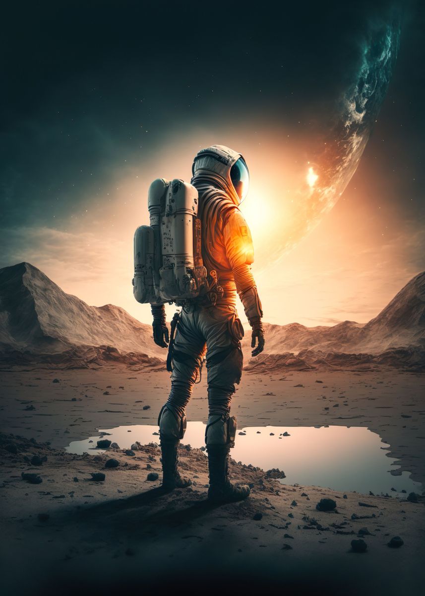 'Alone In Space' Poster, picture, metal print, paint by GLITCHED ART ...